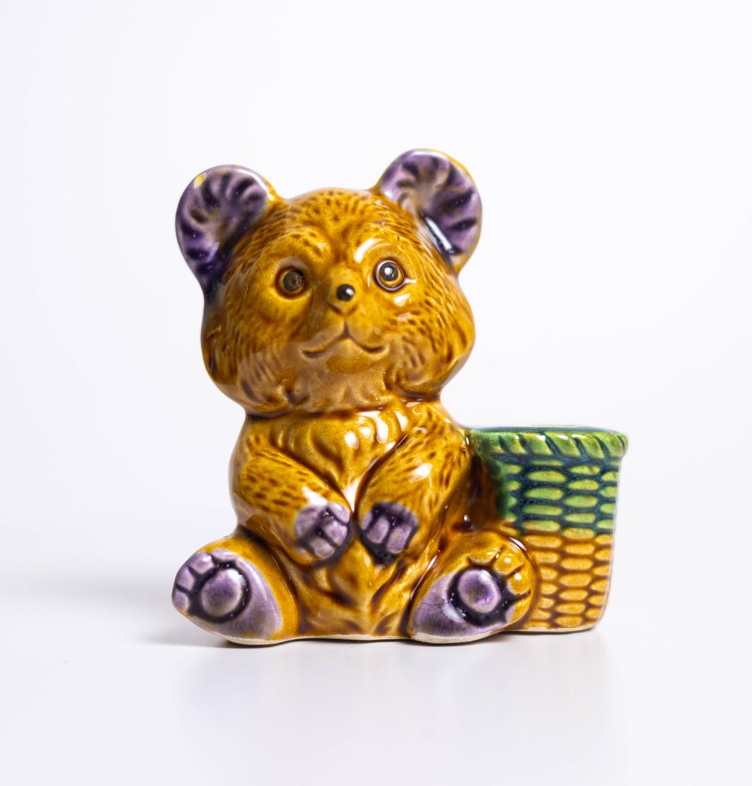 Vintage Ceramic Teddy Bear Toothpick Holder | Made in Japan - Etsy