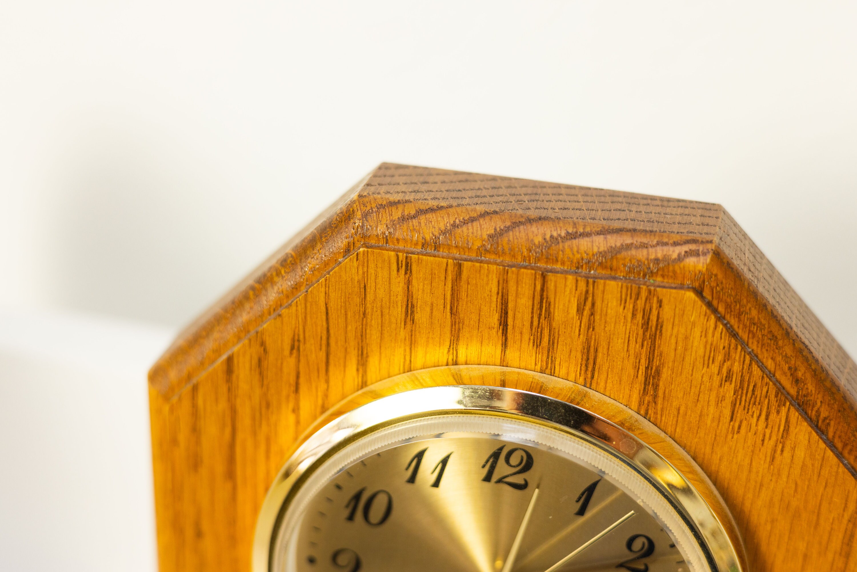 Vintage Wooden Gold Small Oak Octagon Mantel Clock - Etsy