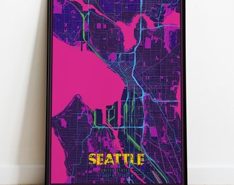 Cyberpunk City Map - Etsy