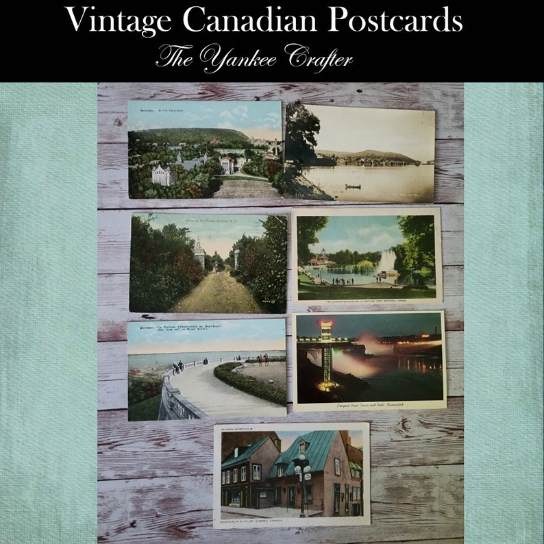 7 Vintage Canda Postcards, Canadian Travel, Junk Journal, Postcrossing ...