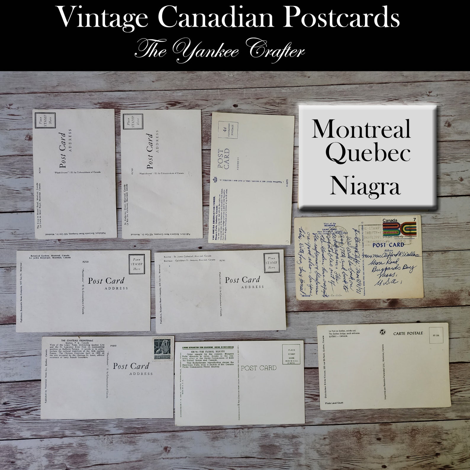 9 Vintage Canda Postcards, Canadian Travel, Junk Journal, Postcrossing ...