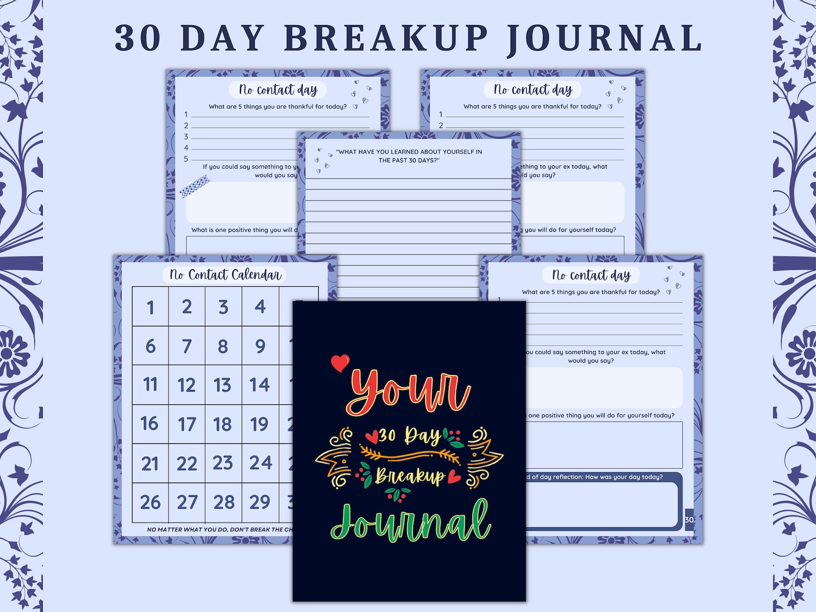 Your 30 Day Breakup Journal With Prompts 33 Pages PDF, 8.5 X 11 ...