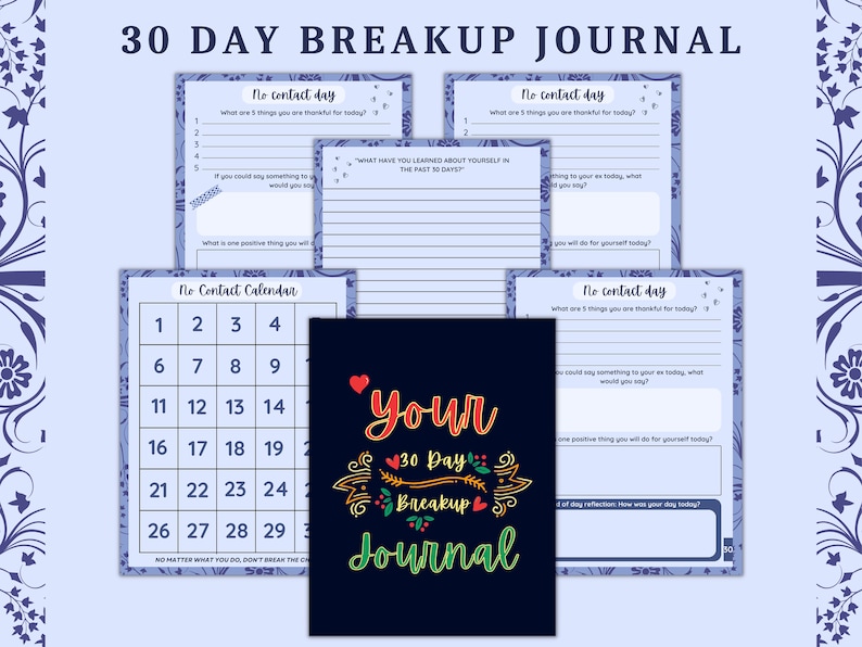 Your 30 Day Breakup Journal With Prompts 33 Pages PDF, 8.5 X 11 ...