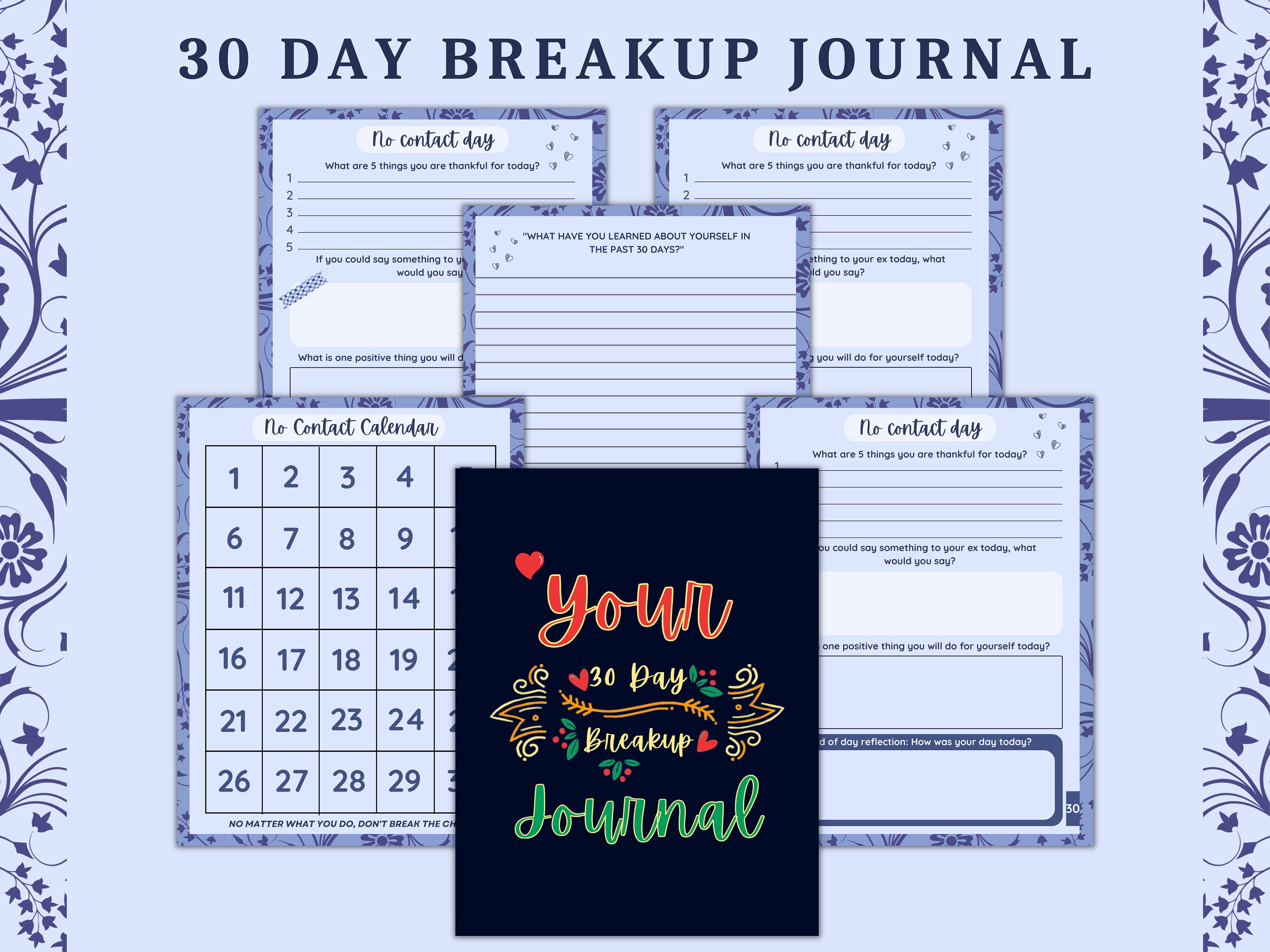Your 30 Day Breakup Journal With Prompts 33 Pages PDF, 8.5 X 11 ...