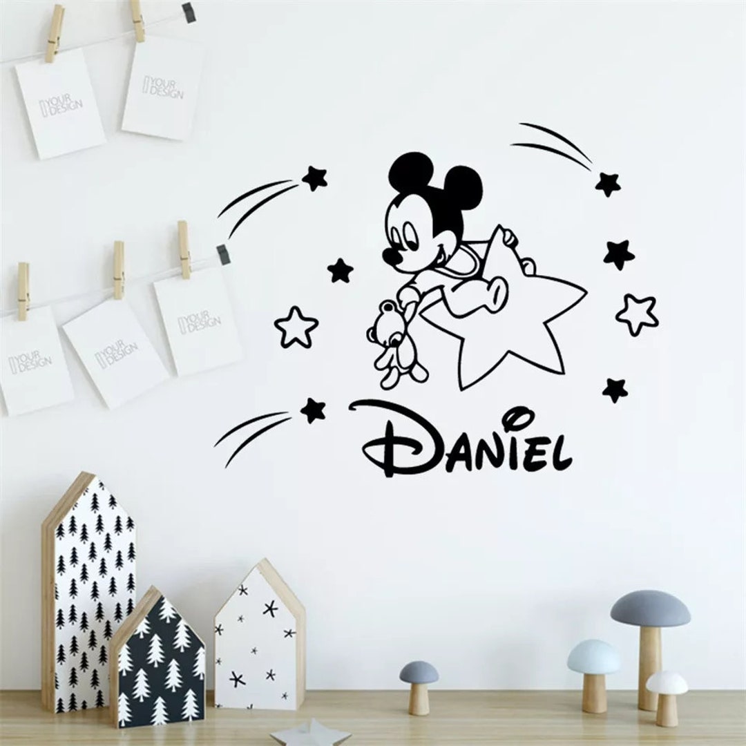 Disney Baby Mickey Mouse Stars Wall Sticker Personalized With Name - Etsy