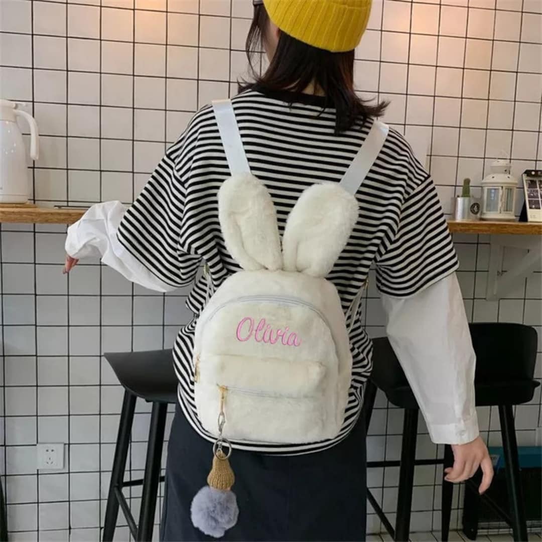 Bunny Backpack Embroidered, Personalized With Name Gift Idea Embroidery ...