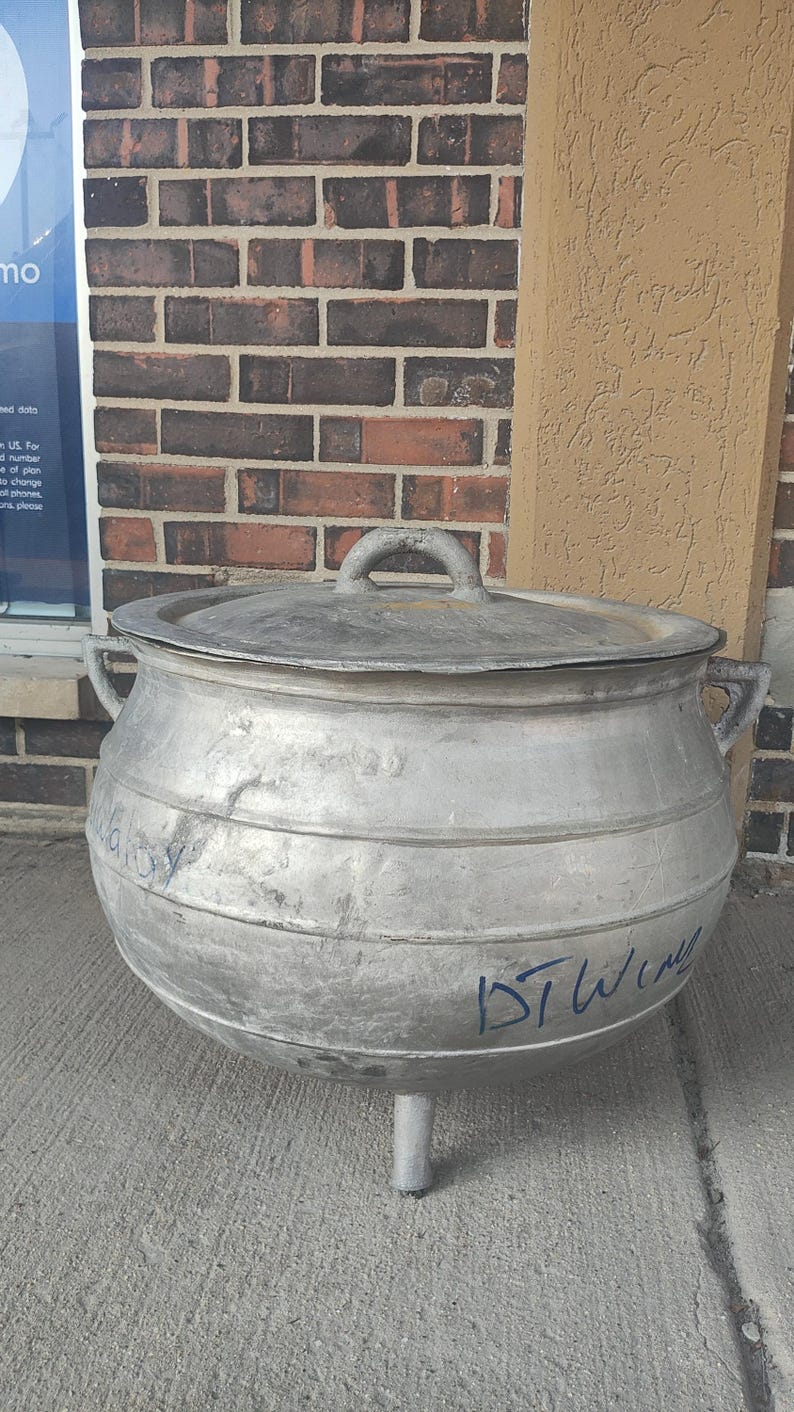 West African Traditional Cast Aluminum Cooking Pots With Lids. BIG SIZE ...