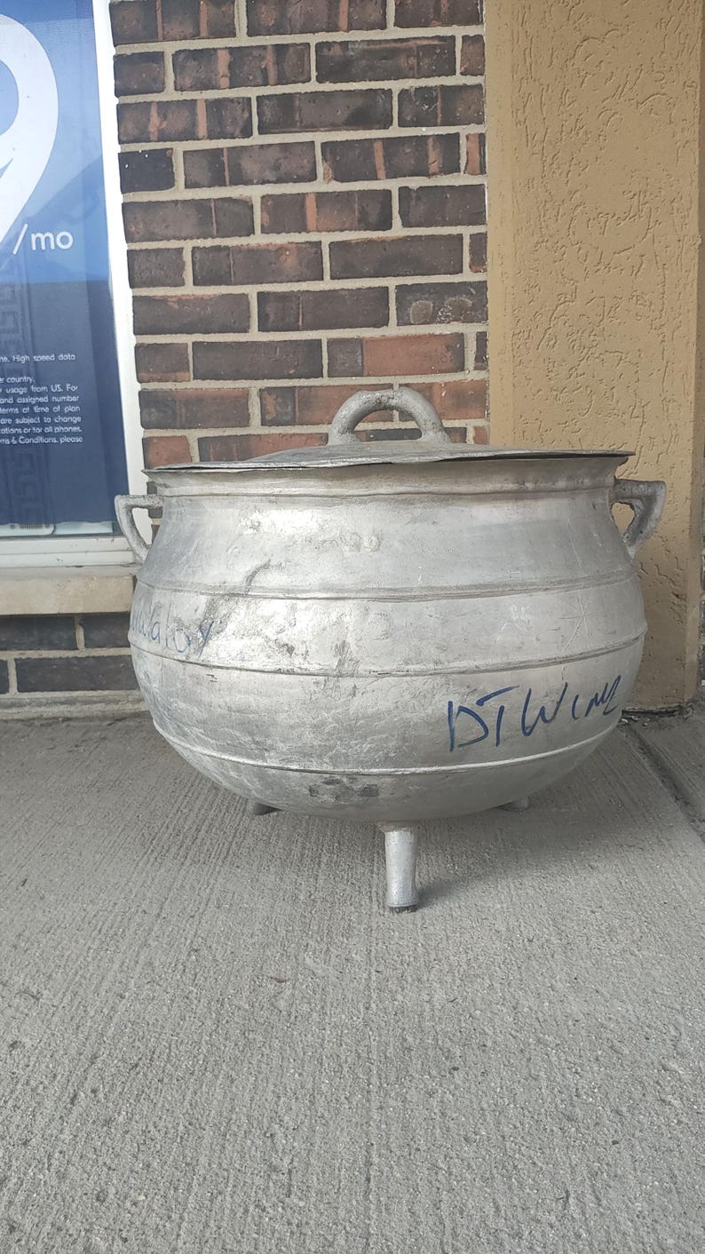 West African Traditional Cast Aluminum Cooking Pots With Lids. BIG SIZE ...