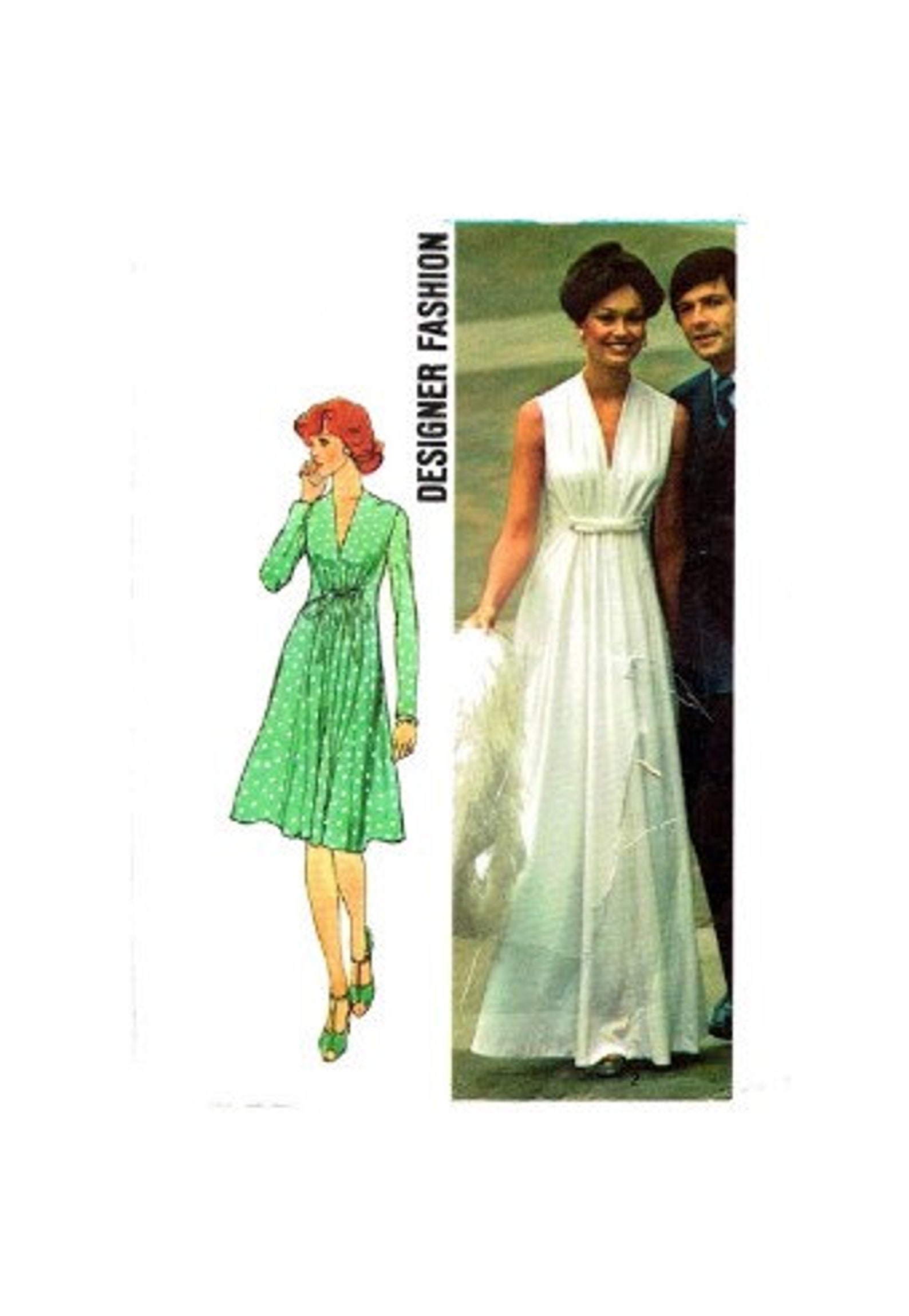 Pattern Vintage 1970s Misses' Designer Short One Piece Dress Simplicity ...