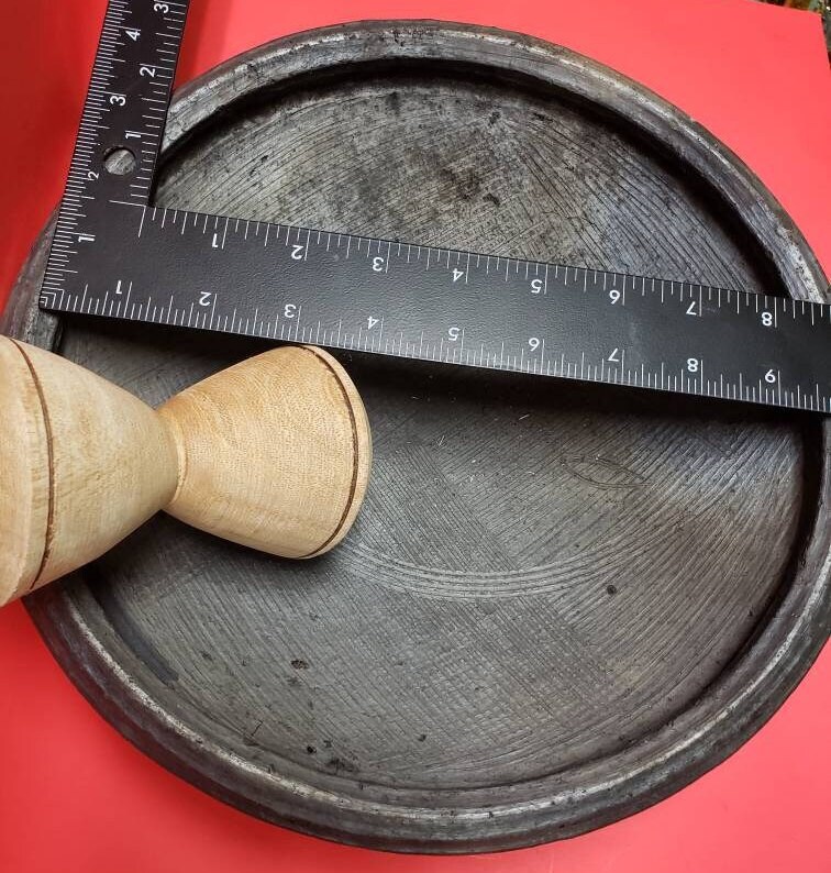 African Handmade Clay Earthenware Pot / Apotoyewa / Wooden Grinder ...