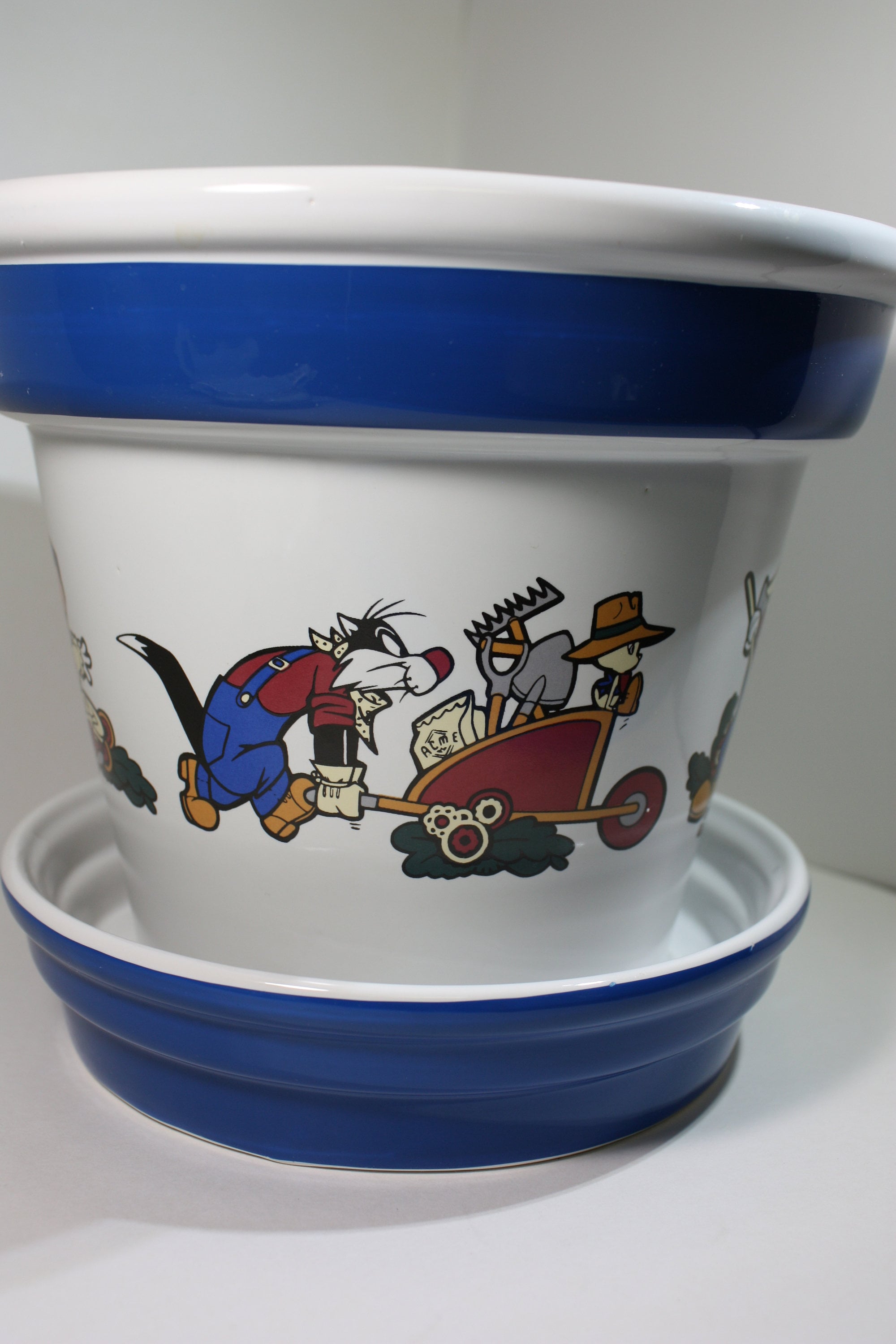 Rare,vintage Looney Tunes Acme Garden Center Flower Pot With Looney ...