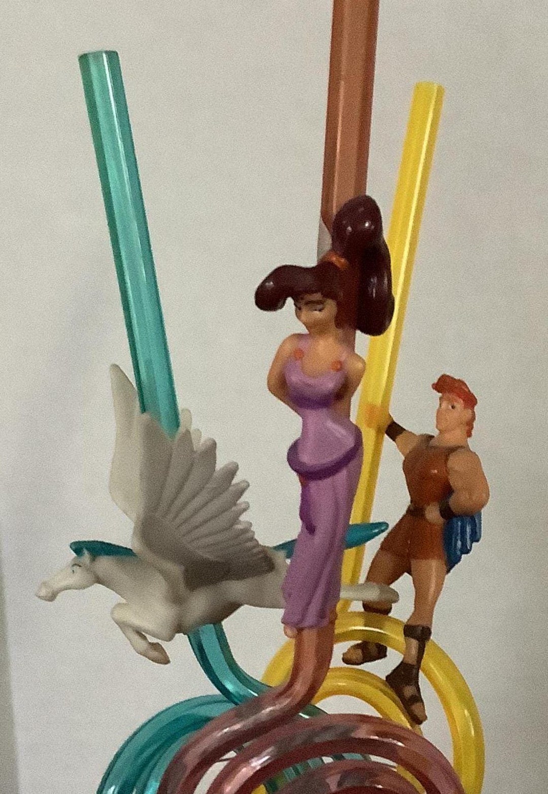 Vintage Disney Hercules, Meg, & Pegasus Curly,colorful, 11”,reusable ...