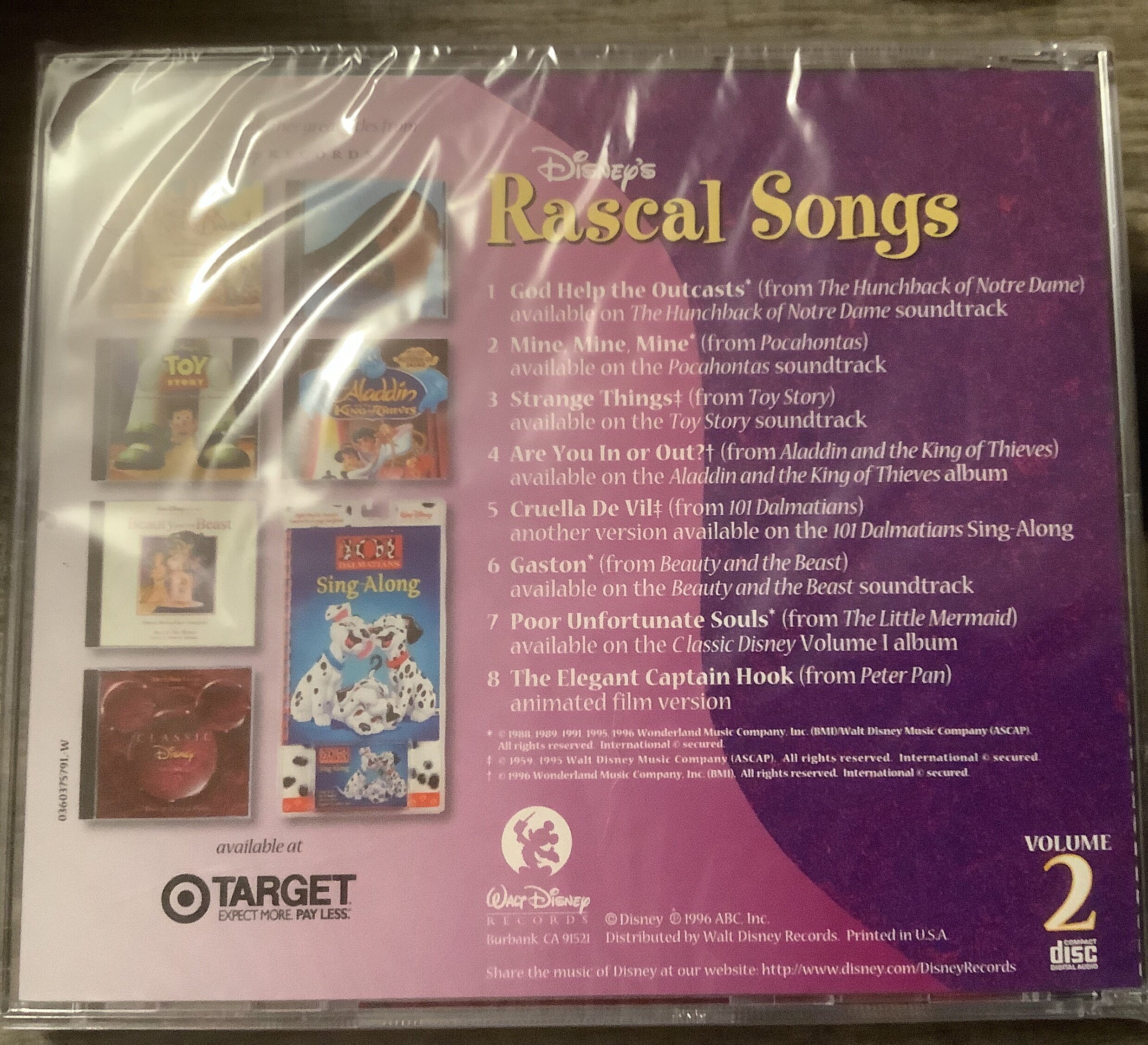 Disneys Rascal Songs Mcdonalds/target Promo V.2 CD. Classic - Etsy
