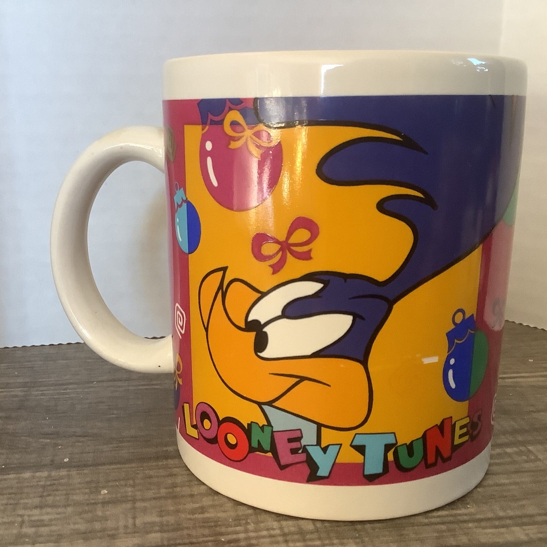 Vintage Rare Looney Tunes Roadrunner Holiday Mug Fun W/bright Colors ...