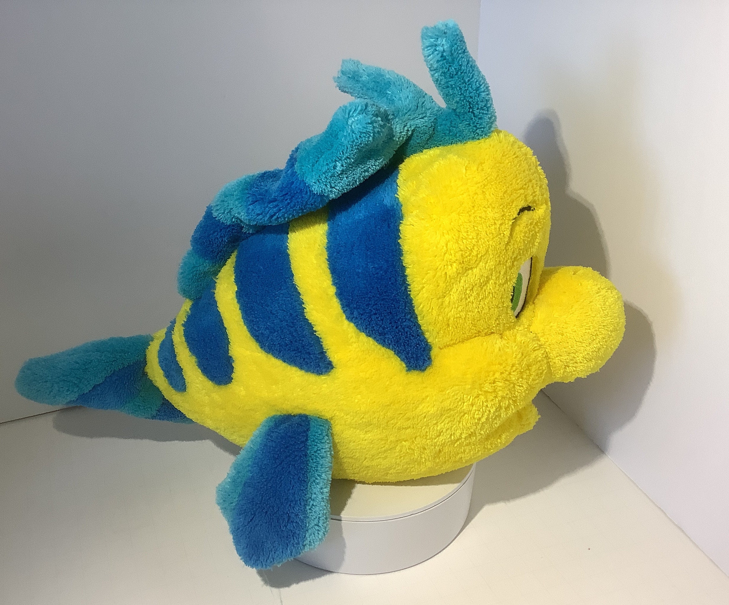 Disney's Little Mermaids Stuffed Flounder Happy, Plush Yellow & Blue ...