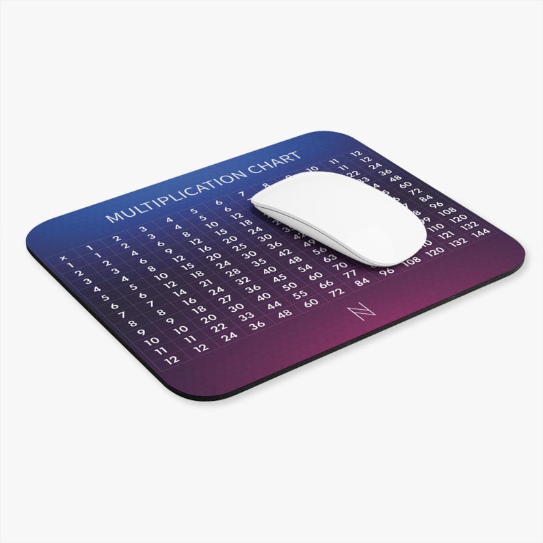 Multiplication Table Mouse Pad - Math Basics Reference, Multiply Chart ...