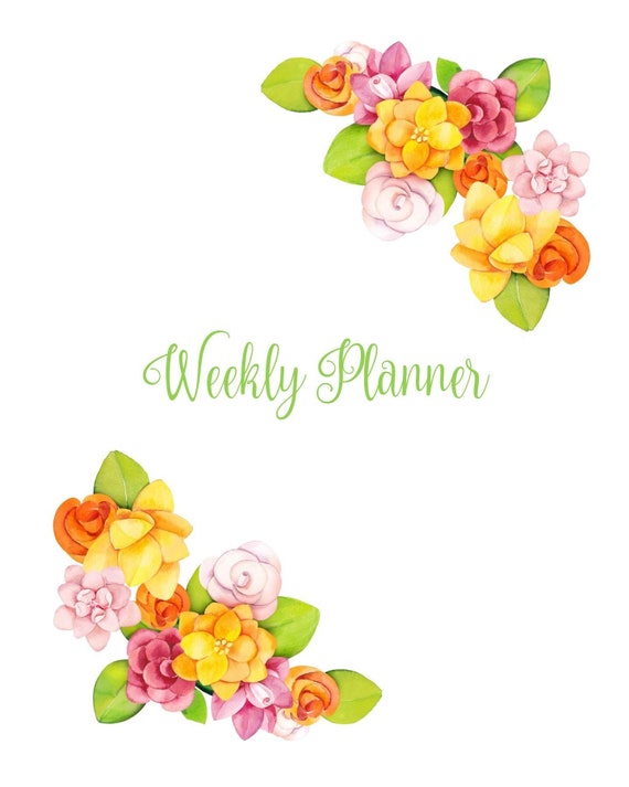 Simple Floral Undated Weekly Planner - Etsy