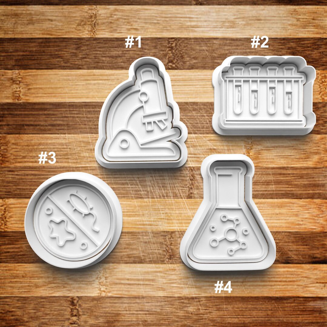Science Cookie Cutter | Cookie Stamp | Cookie Embosser | Cookie Fondant ...