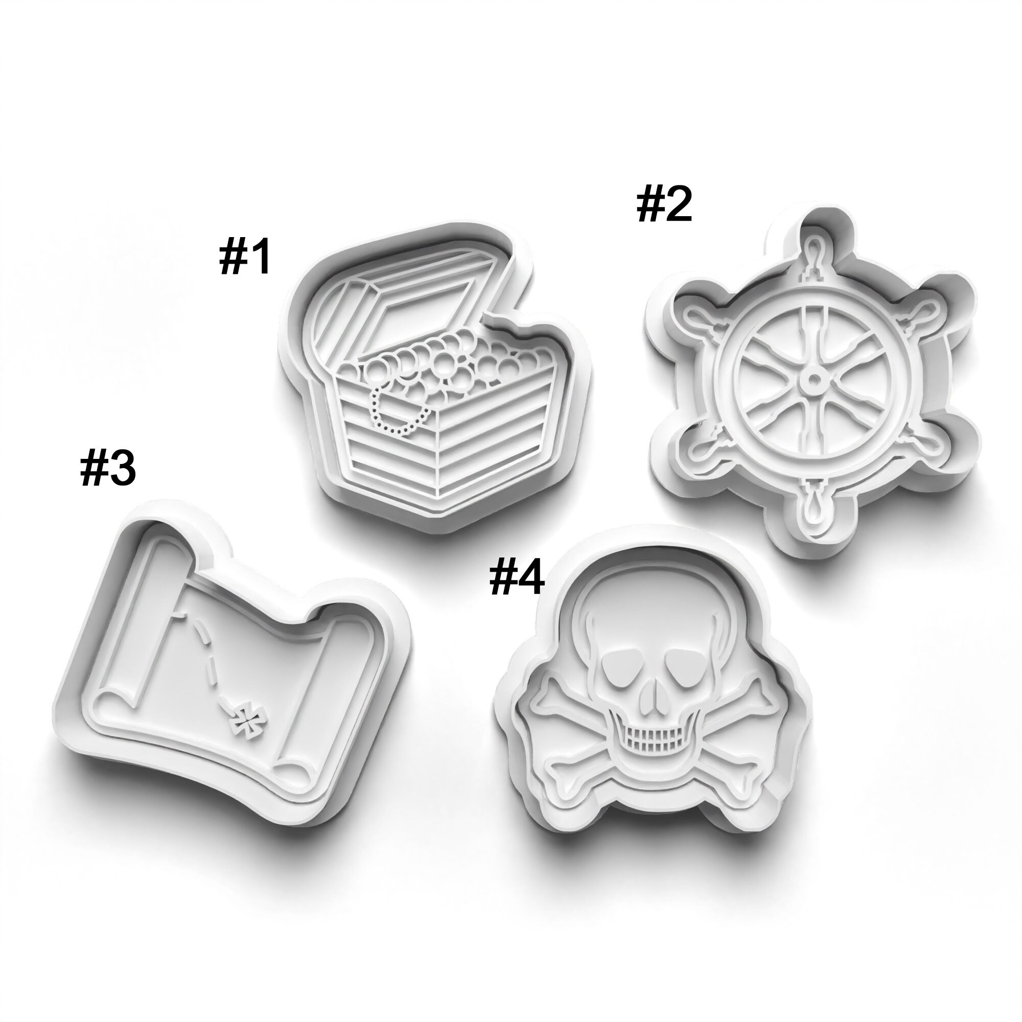 Pirate Cookie Cutters 3D Printed Cutters Pirate Cookie Stamps Cookie ...