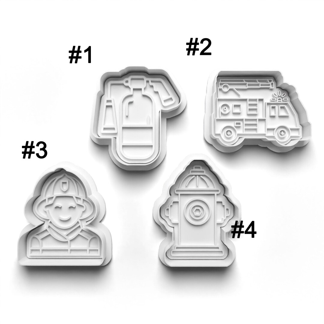 Firefighter Cookie Cutters | Firefighter Cookie Stamps | Fire Hydrant ...