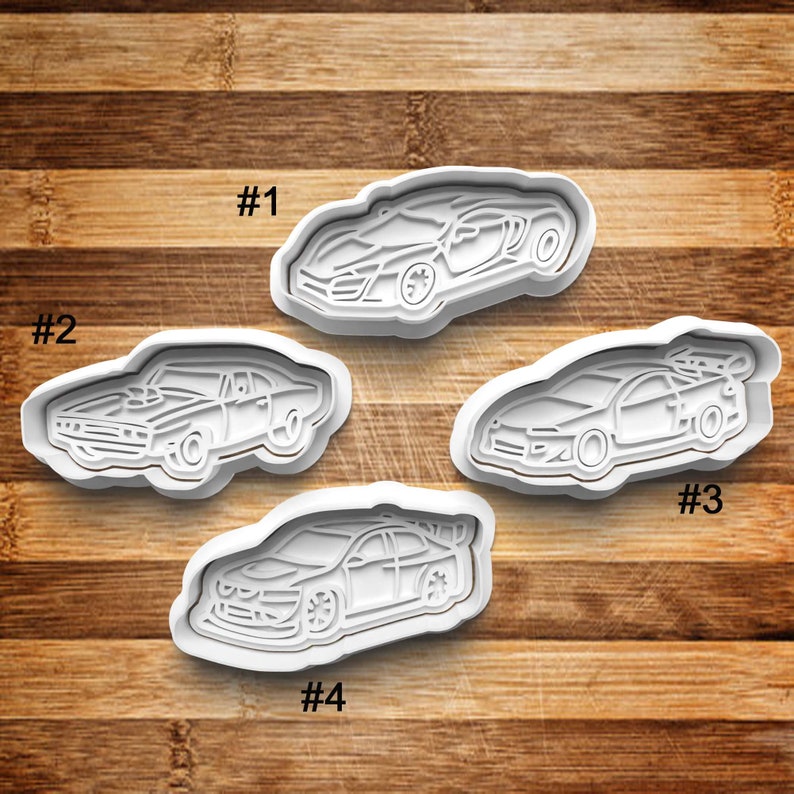 Race Car Cookie Cutter Cookie Stamp Cookie Embosser Cookie Fondant Clay ...