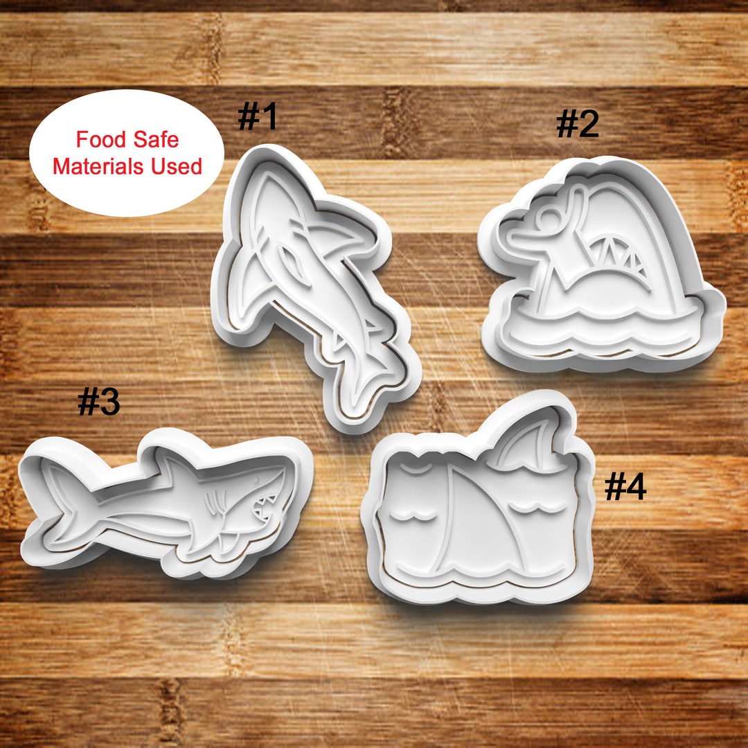 Shark Cookie Cutter | Shark Cookie Stamp | Shark Cookies | Shark Cookie ...