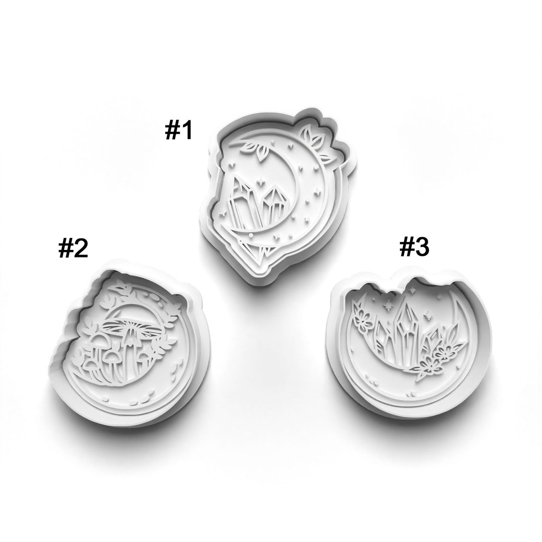 Moon Cookie Cutters | 3D Printed Cookie Cutter | Moon Cookie Stamp ...