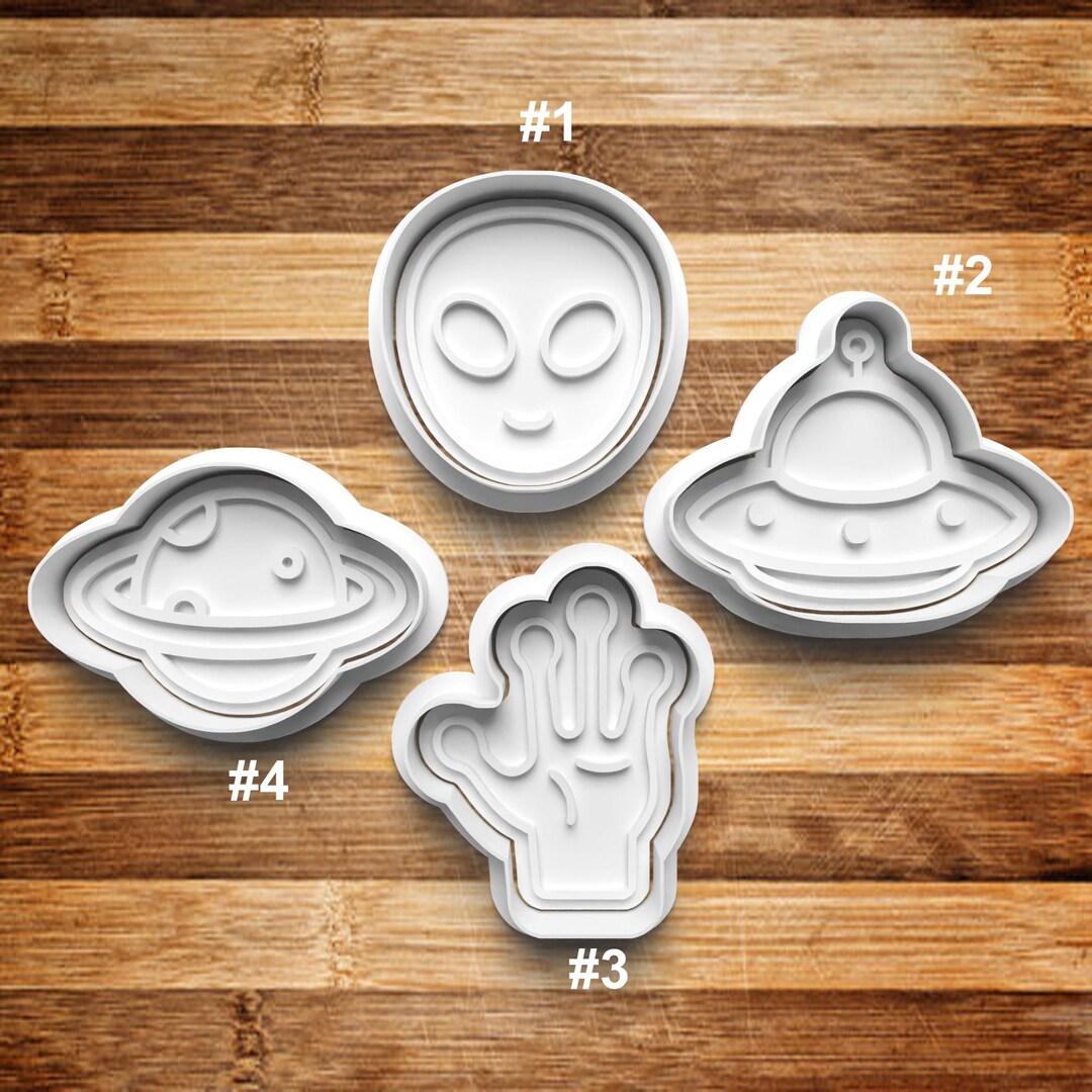 Alien Cookie Cutter | Cookie Stamp | Cookie Embosser | Cookie Fondant ...