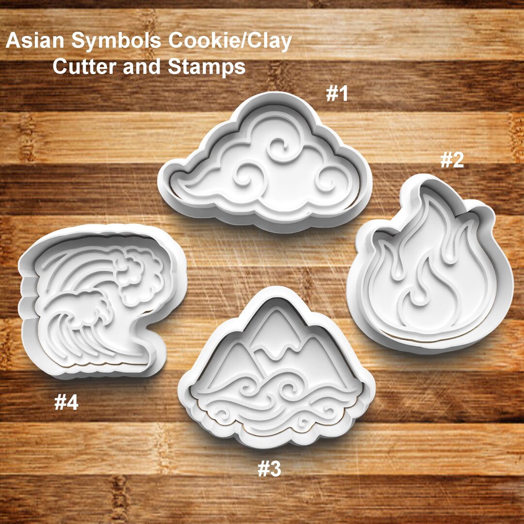 Asian Symbols Cookie Cutter Set | Cookie Stamp | Cookie Embosser | Clay ...