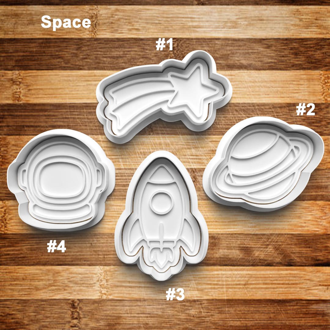 Space Cookie Cutter Set | Cookie Stamp | Cookie Embosser | Cookie Fondant | Retro Gaming ...