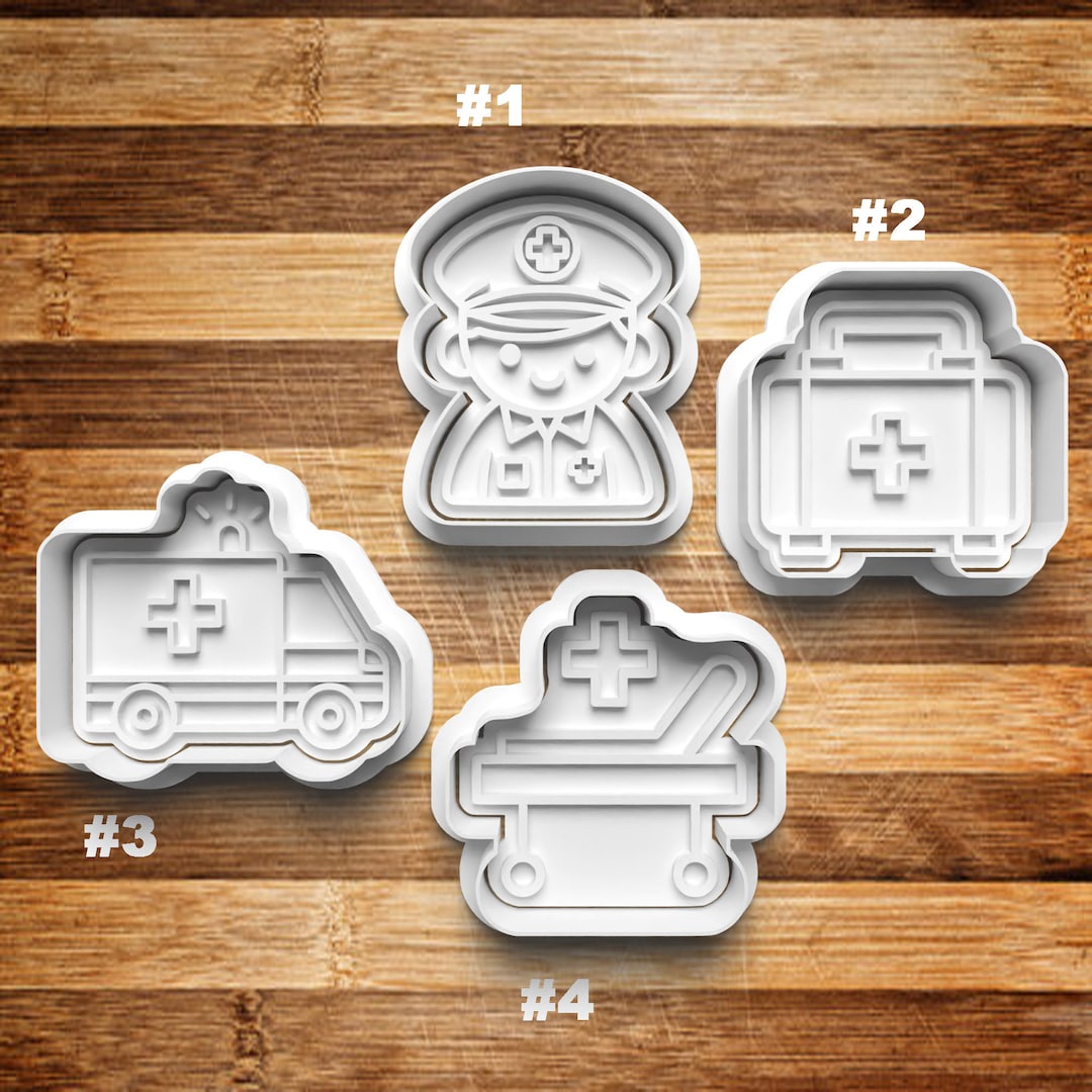 Ambulance Cookie Cutter | Cookie Stamp | Cookie Embosser | Cookie ...