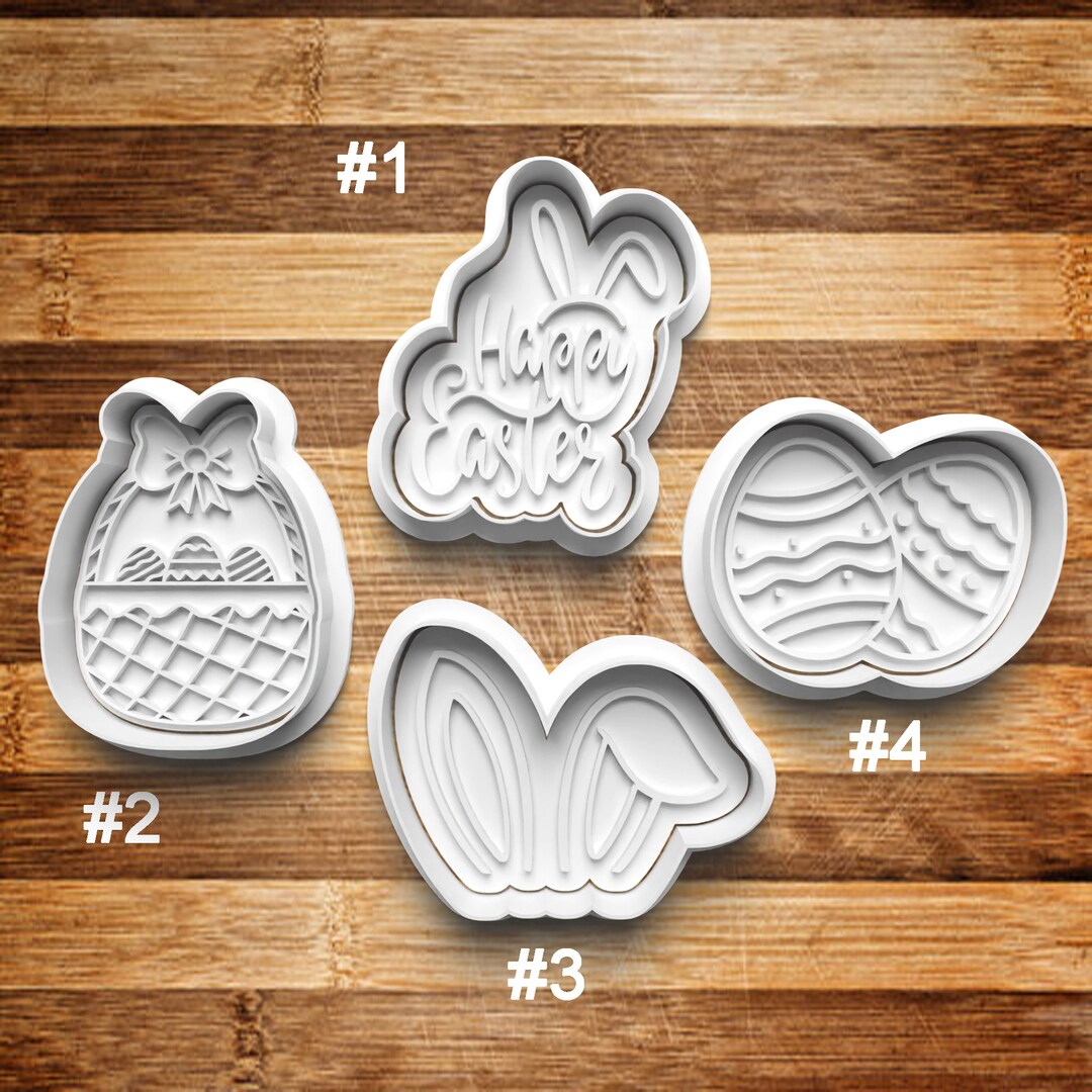 Happy Easter Cookie Cutter Cookie Stamp Cookie Embosser Cookie Fondant ...