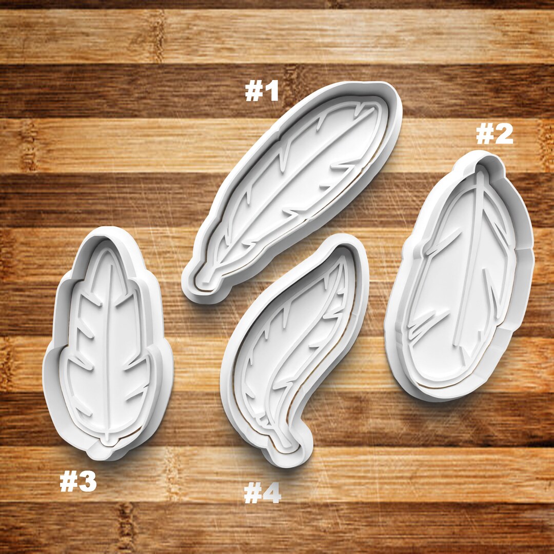 Feather Cookie Cutter | Cookie Stamp | Cookie Embosser | Cookie Fondant ...
