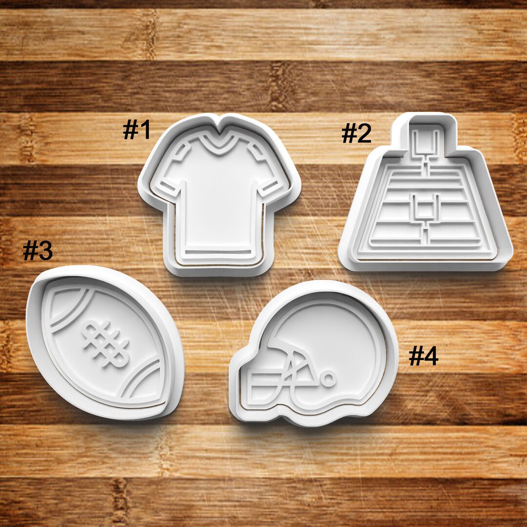 Football Cookie Cutter || Cookie Stamp || Cookie Embosser || Cookie ...