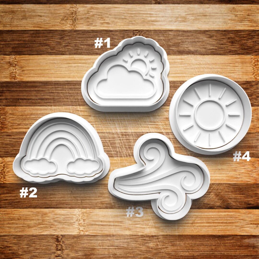 Weather Cookie Cutter | Cookie Stamp | Cookie Embosser | Cookie Fondant ...
