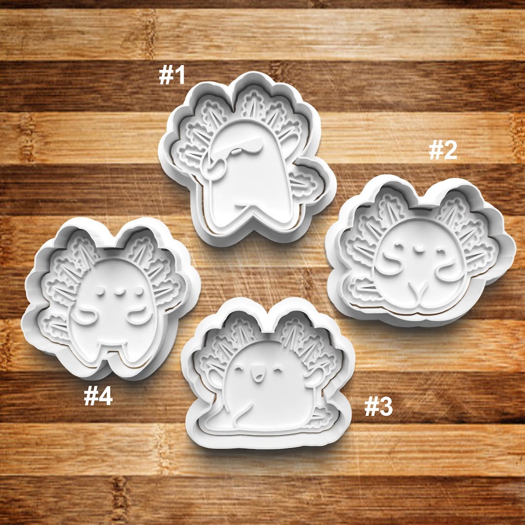 Axolotl Cookie Cutter | Cookie Stamp | Cookie Embosser | Cookie Fondant ...