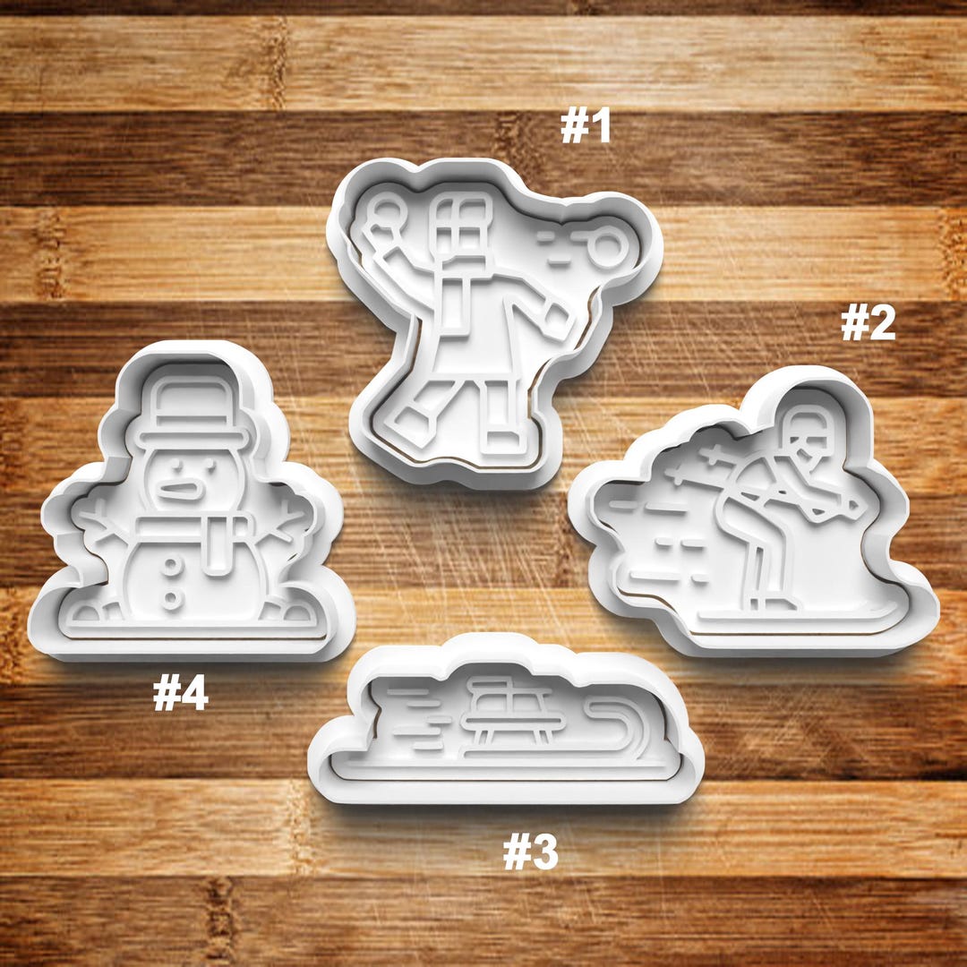Winter Activity Cookie Cutter | Cookie Stamp | Cookie Embosser | Cookie ...
