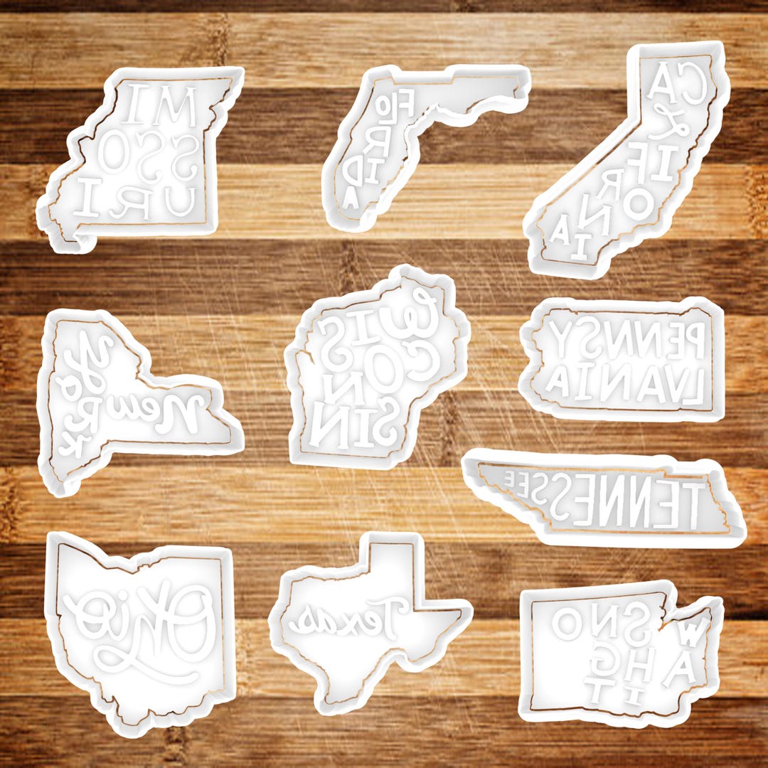State Cookie Cutter | Cookie Stamp | Cookie Embosser | Cookie Fondant ...