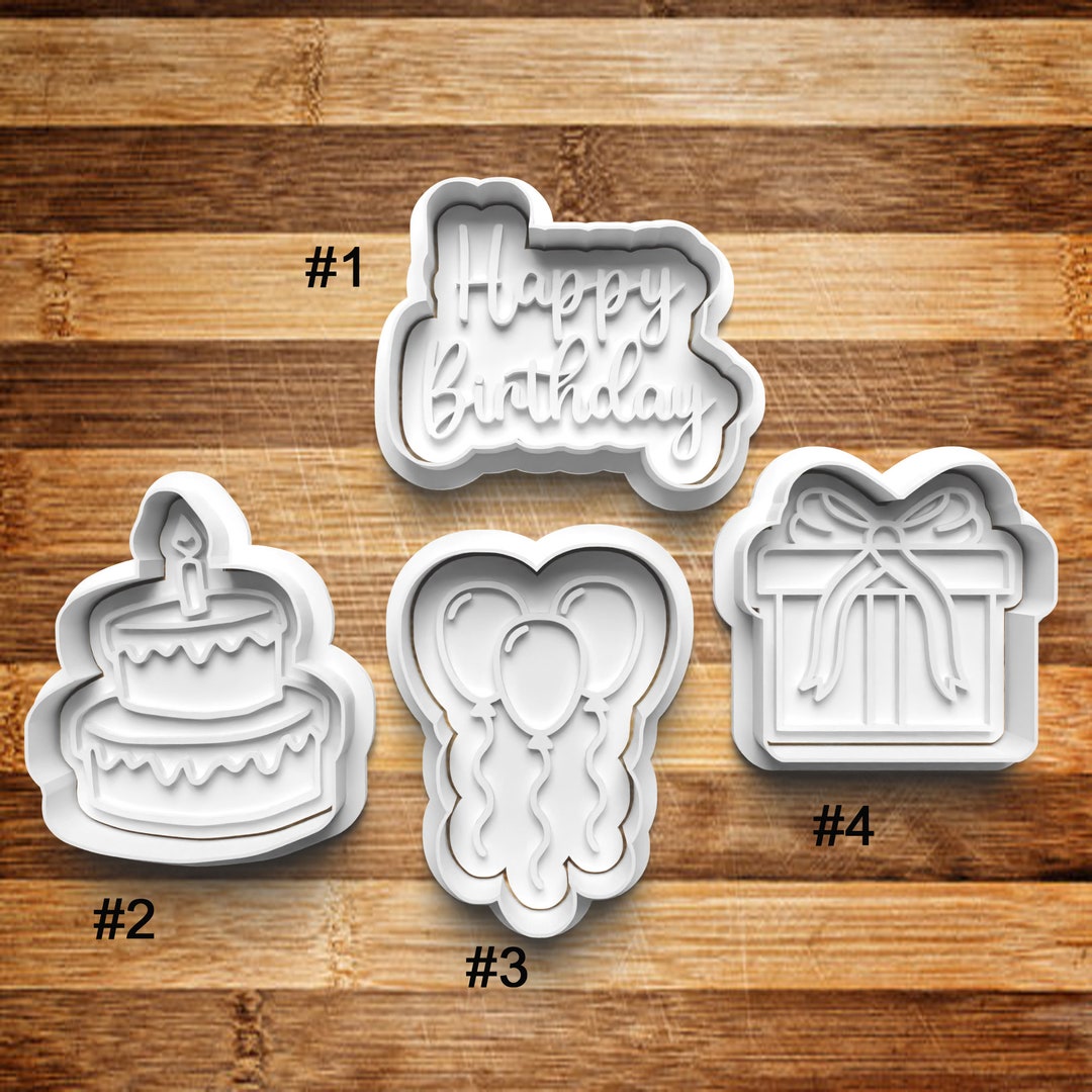 Happy Birthday Cookie Cutter | Cookie Stamp | Cookie Embosser | Cookie ...