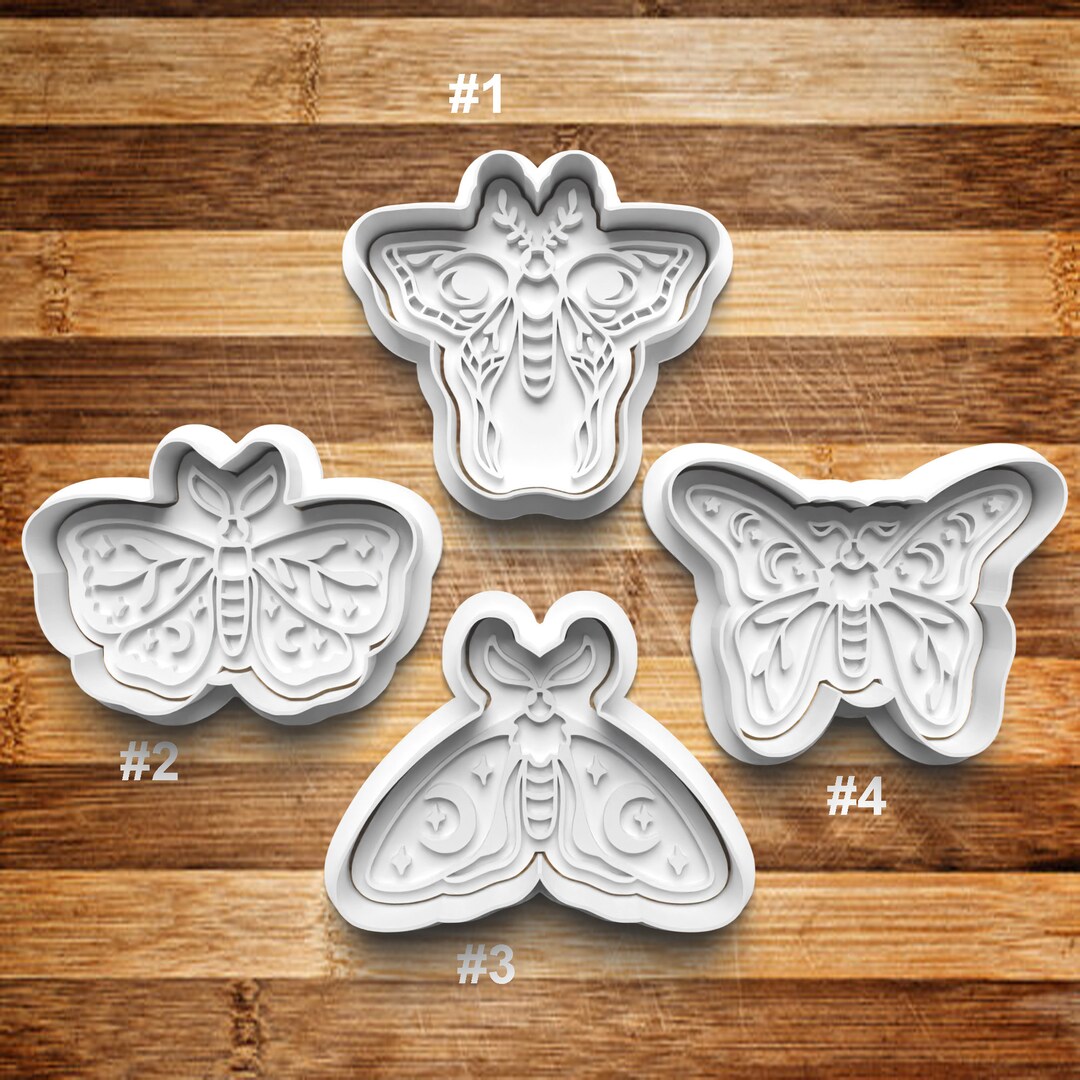 Moth Cookie Cutter | Cookie Stamp | Cookie Embosser | Cookie Fondant ...