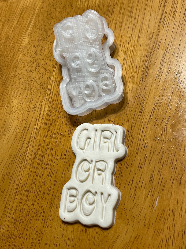 Gender Reveal Cookie Cutters 3D Printed Cookie Cutter Cookie Stamp Its ...