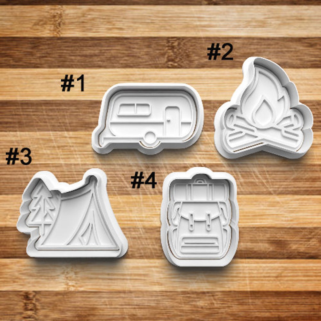 Camping Cookie Cutters 3D Printed Cookie Cutter Cookie Stamp Cookie ...