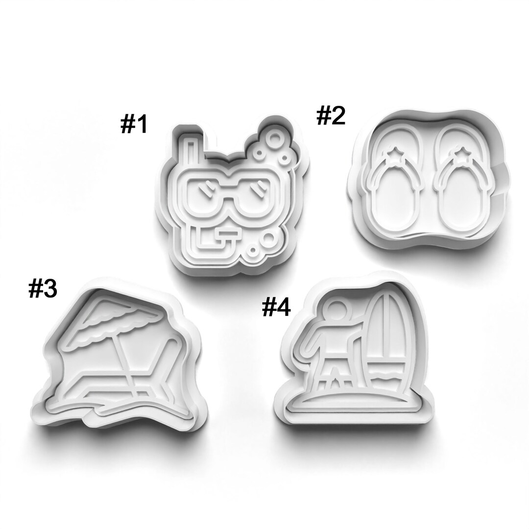Beach Cookie Cutters | Beach Cookie Stamps | Beach Fondant | Beach ...