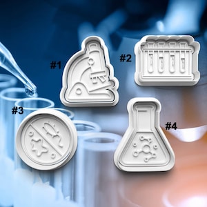 Science Cookie Cutter Cookie Stamp Cookie Embosser Cookie Fondant Clay ...