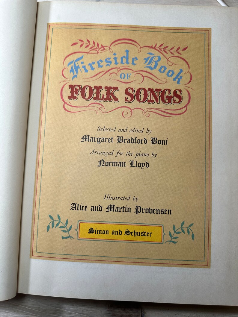 Fireside Book of Folk Songs - Simon and Schuster - Etsy