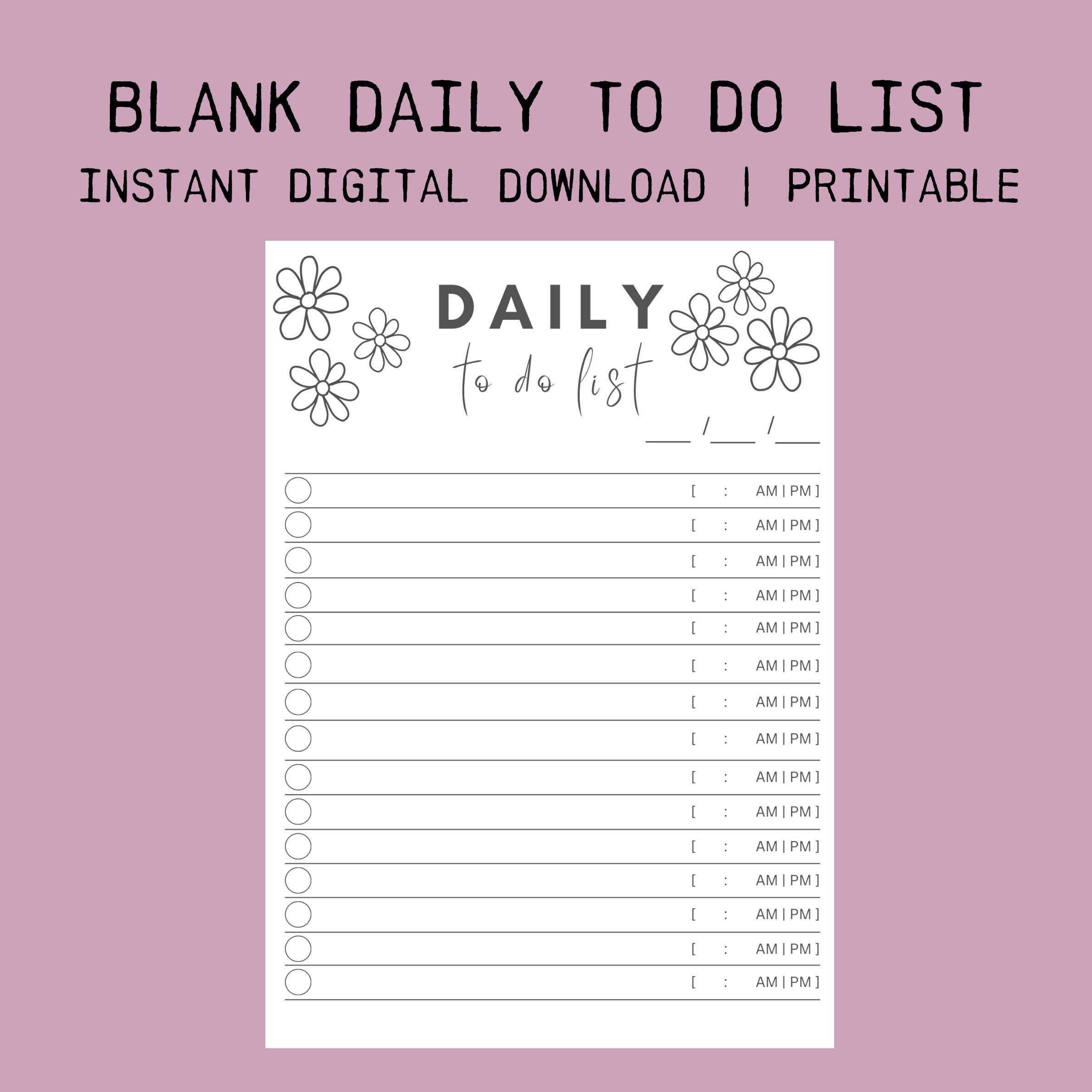 Blank to Do List Printable, Printable Checklist, Printable Fall List ...