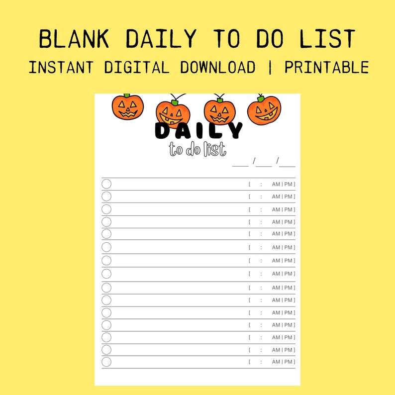To Do List Printable, Blank Checklist, Fall Organization A4, A5, A5 ...