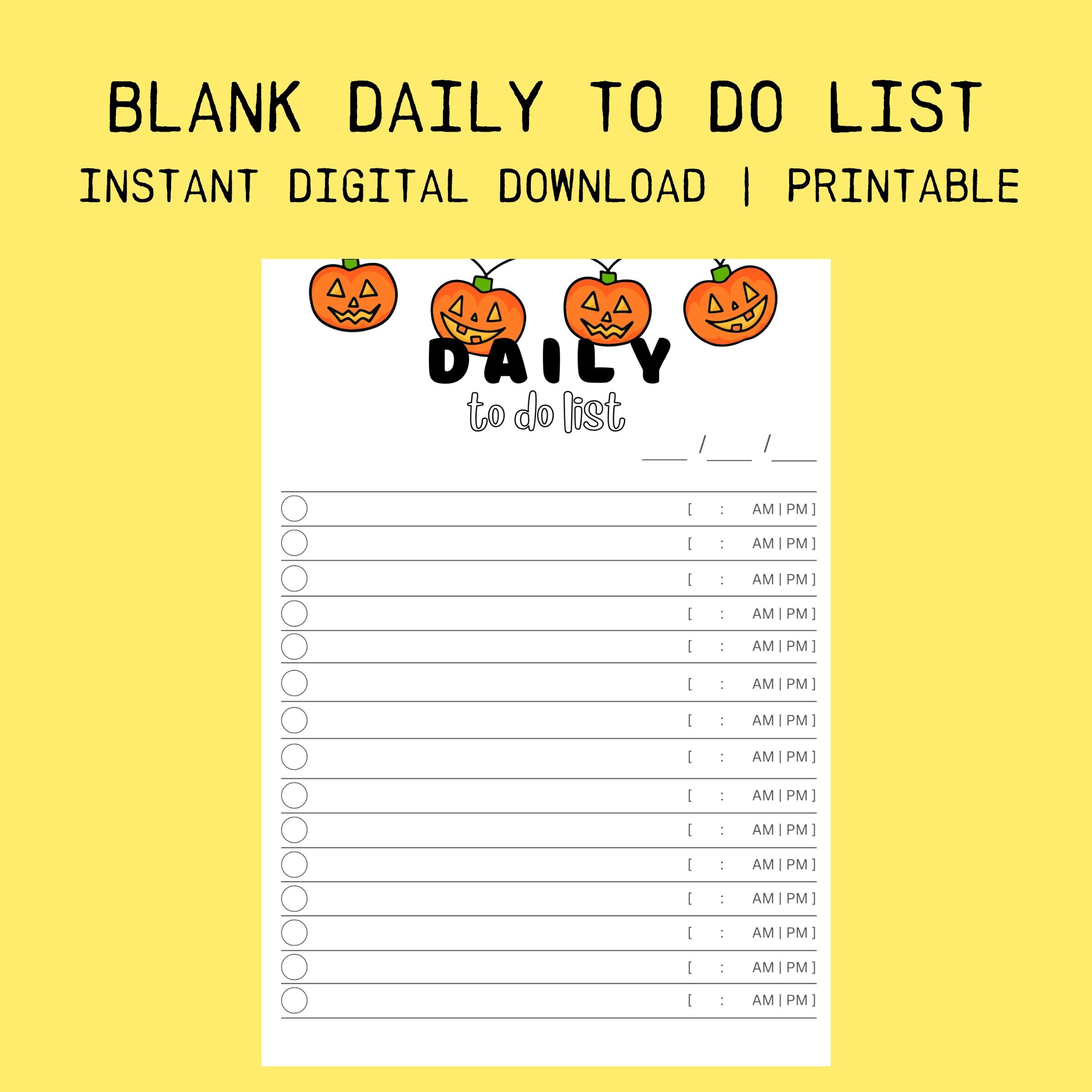 To Do List Printable, Blank Checklist, Fall Organization A4, A5, A5 ...