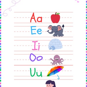 The Vowels- Classroom Visual - Etsy