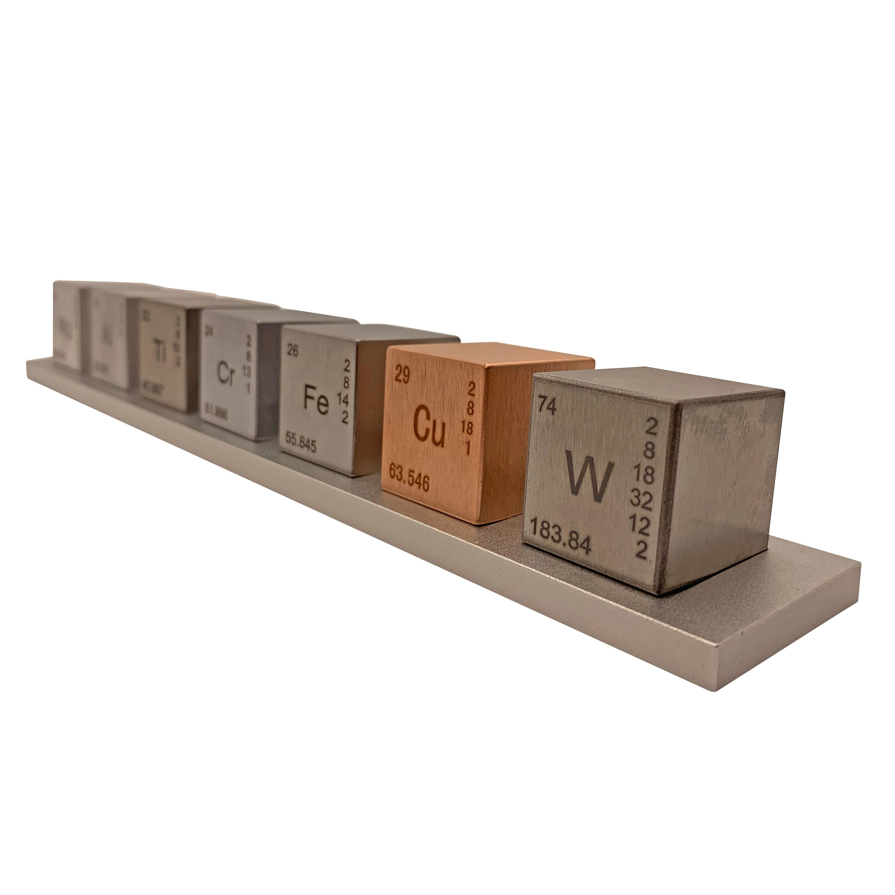 Element 1” Cube Set 7 PCS - Titanium Tungsten Aluminum Copper Iron ...